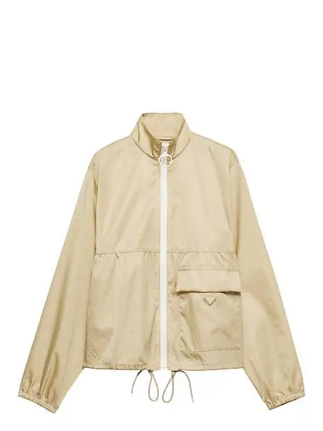 Prada Re-nylon Logo Blouson Jacket - Neutral