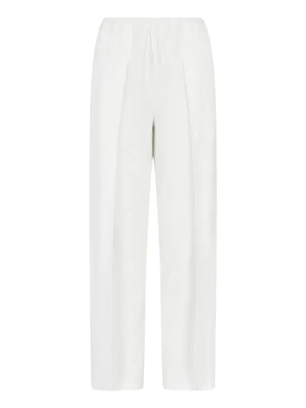 Giorgio Armani Hemp Jersey Relaxed-fit Trousers - White