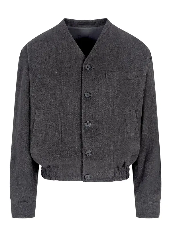 Giorgio Armani Linen Canvas Blouson - Grey