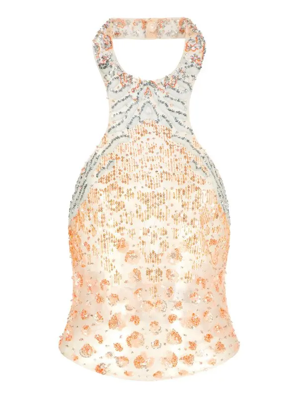 Giorgio Armani Embroidered Tulle Top - Patterned