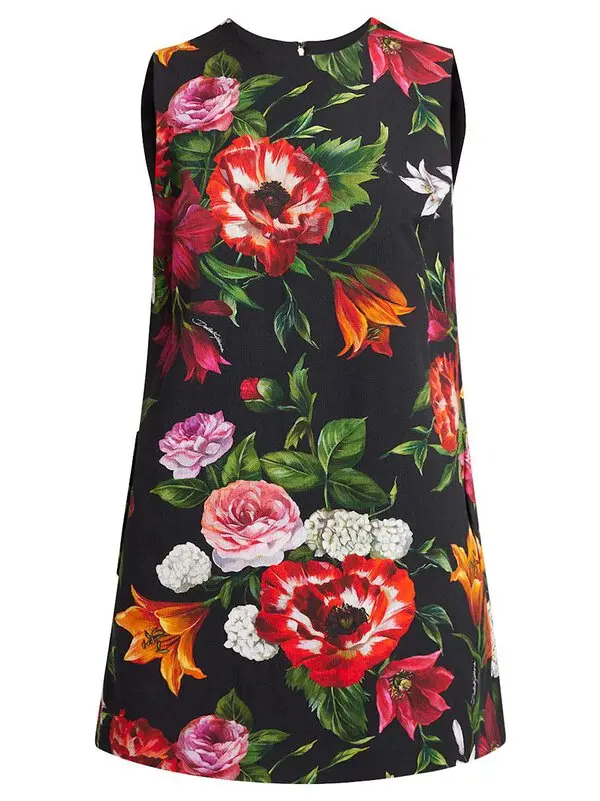 Dolce & Gabbana Floral-print Mini Shift Dress - Blkprtflow