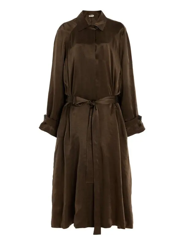 THE ROW Ryo Cupro Trench Coat - Brown