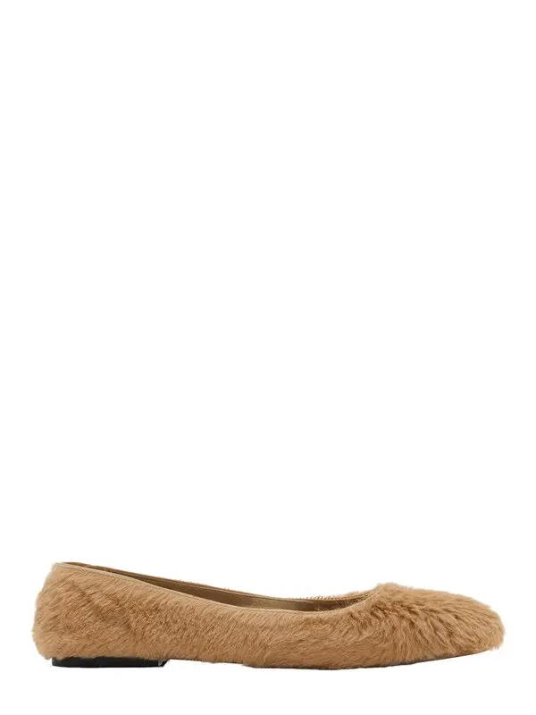 THE ROW Pony Hair Ballet Flats - Neutral
