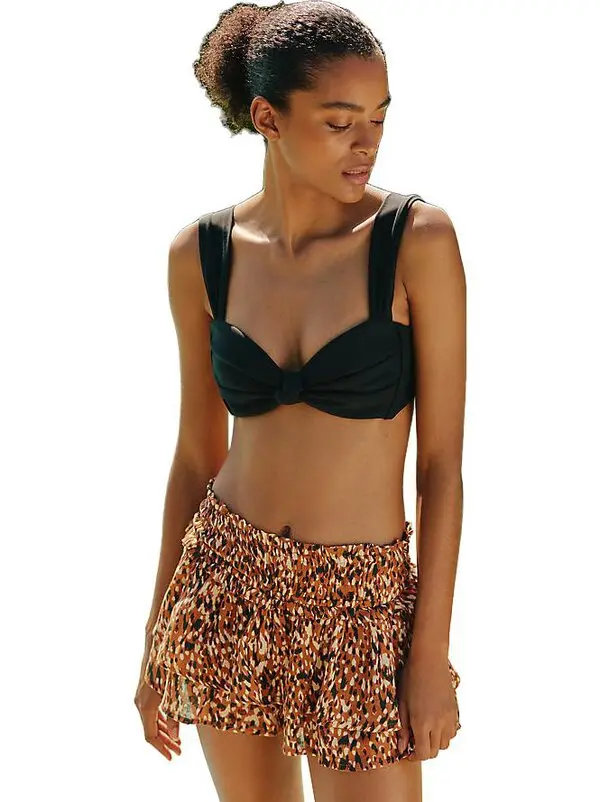 CELANDINE Boho Mini Skort - Brown Pattern