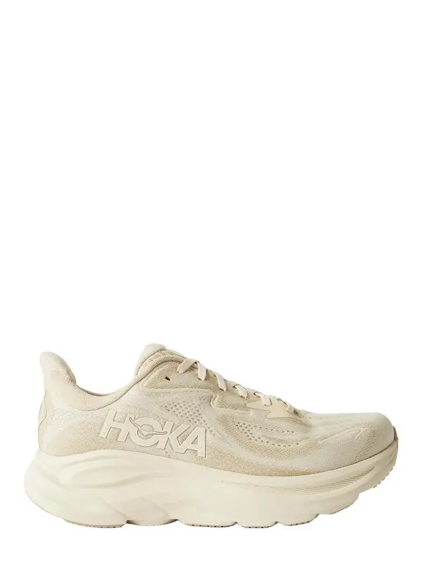 Hoka Clifton 10 Rubber-trimmed Running Sneakers - Neutrals