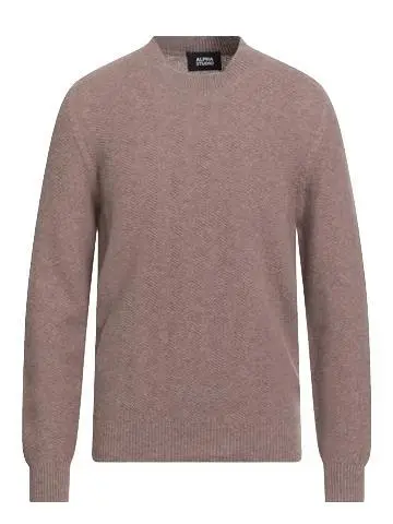 Alpha Studio Sweater In Geelong Wool - Beige
