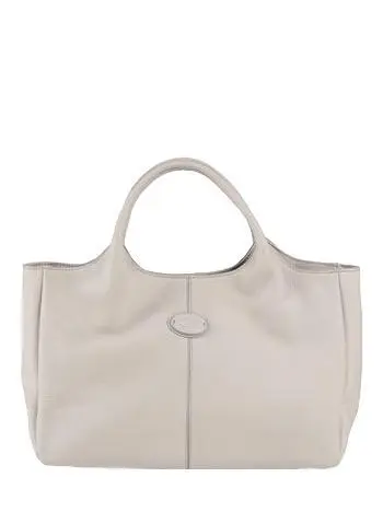 TOD'S Leather Shopper Tote - Off White