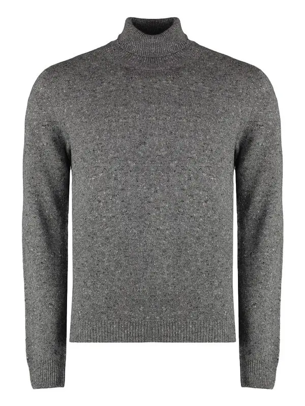 THE (ALPHABET) Cashmere Blend Turtleneck Sweater - Grey