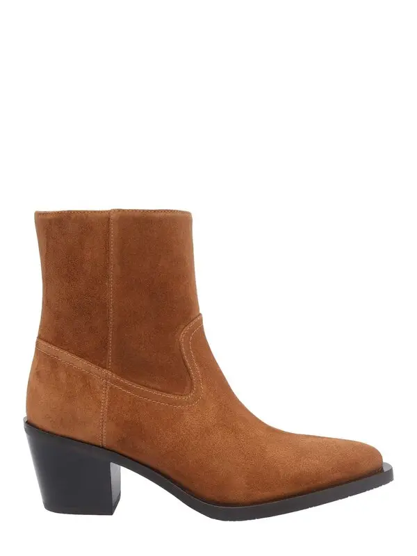 STUART WEITZMAN Pointed Toe Booties - Brown
