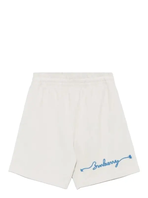 Burberry Logo-embroidered Track Shorts - Sail Neutral