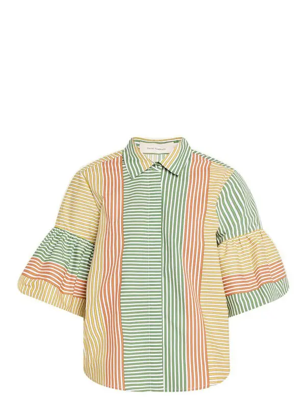 Silvia Tcherassi Helina Multi-striped Button-down Top - Grdnstrp