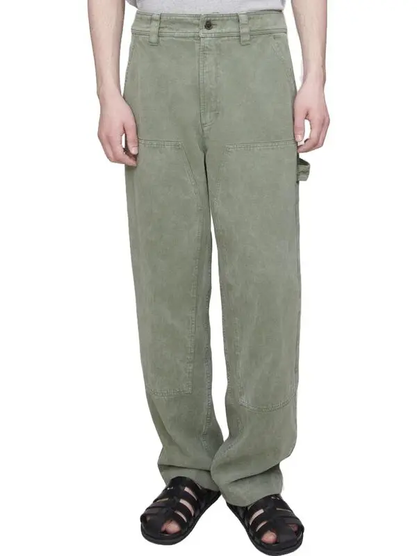 A.p.c. Loose Fit Organic Cotton Carpenter Pants - Green