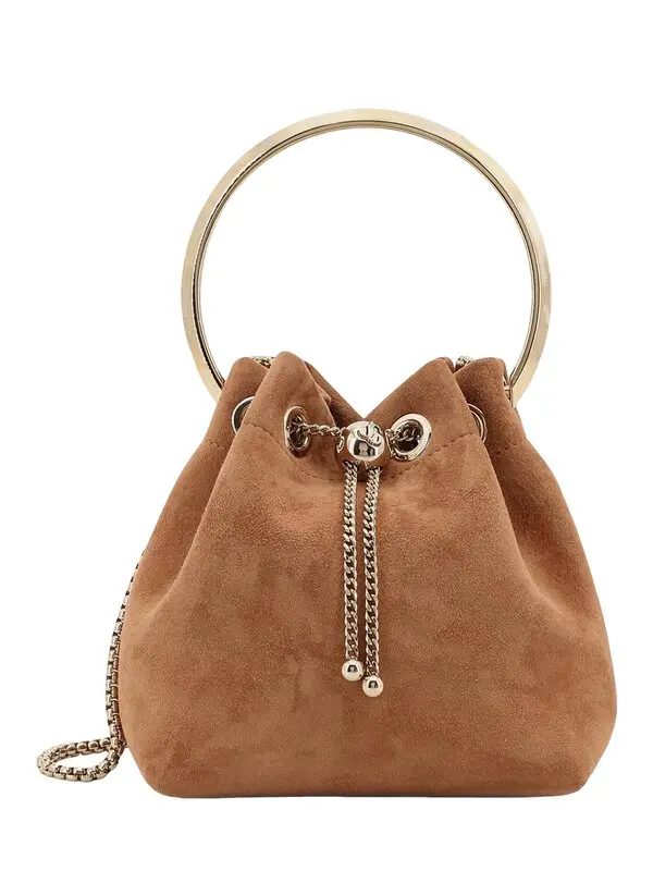 JIMMY CHOO Bon Bon Suede Bag - Beige