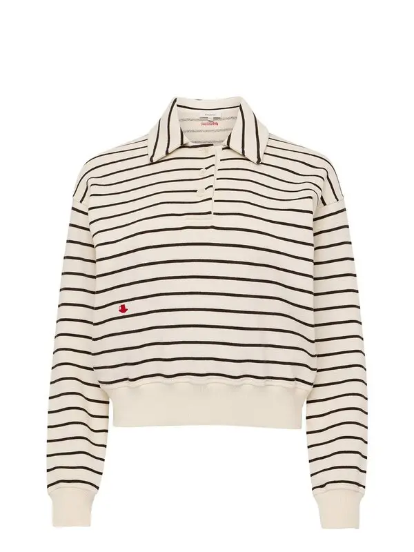JW Anderson Stripe Polo Sweatshirt - Off White/brown