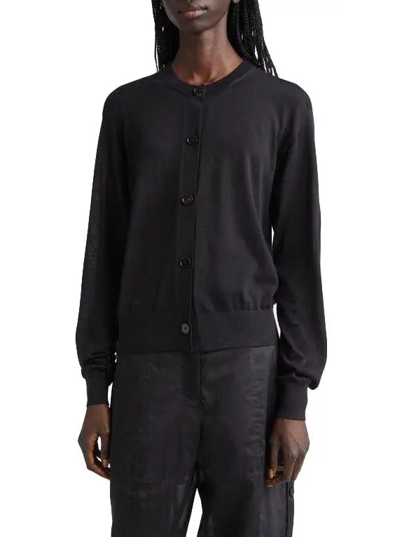 JIL SANDER Merino Wool Cardigan - Black