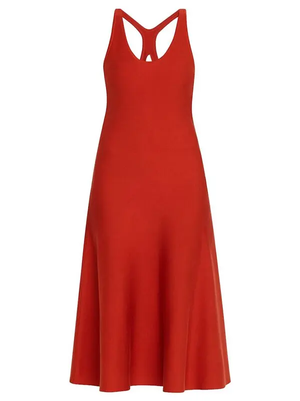 Gabriela Hearst Bastien Cutout Racerback Midi Dress - Antelope Orange