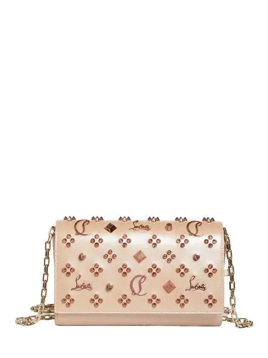 CHRISTIAN LOUBOUTIN Paloma Loubinthesky Leather Clutch - Leche/ Multi