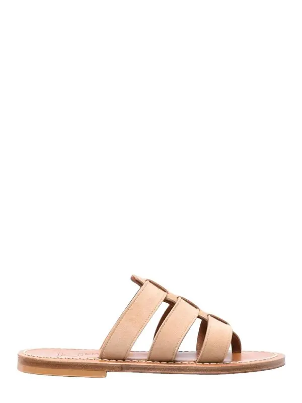 K.JACQUES Dolon Leather Flat Mules - Beige