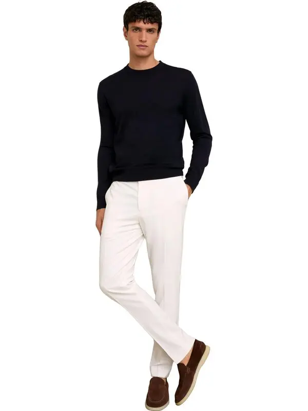 REISS Slim Fit Drawstring Trousers - White