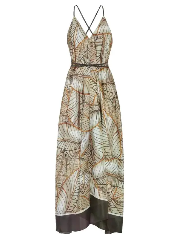 Brunello Cucinelli Monili Chain-detail Dress - Neutrals