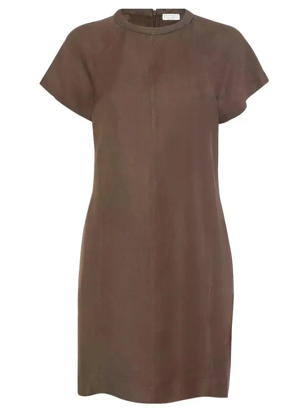 Brunello Cucinelli Monili Chain-detail Mini Dress - Brown