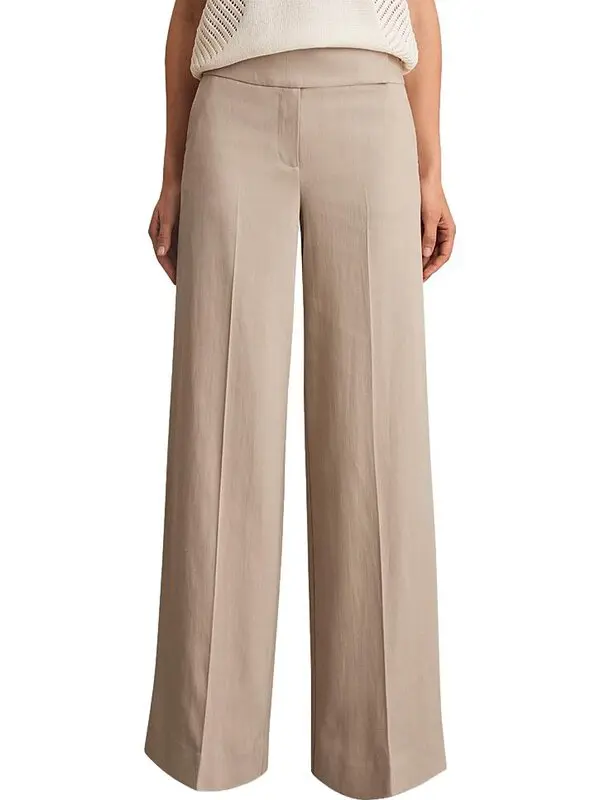 REISS Delilah Wide Leg Trousers - Neutral