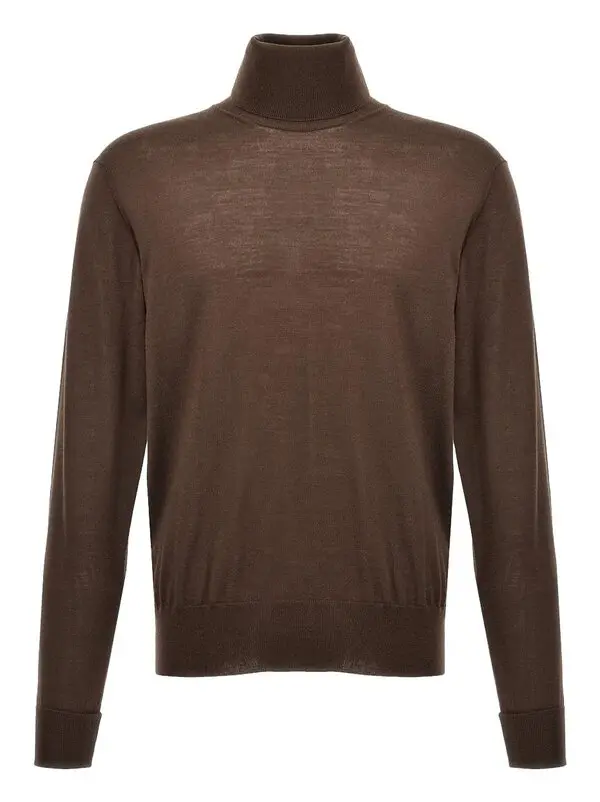 PT TORINO Merino Turtleneck Sweater - Brown