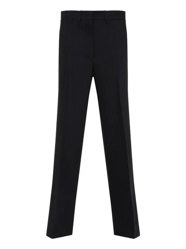 Miu Miu Pinstriped Stretch Wool Pants - Black