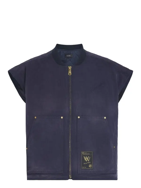 WILLY CHAVARRIA Cotton Stockton Gilet - Black