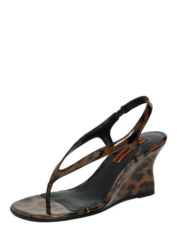 SIMONMILLER Thong Wedge Sandals - Leopard