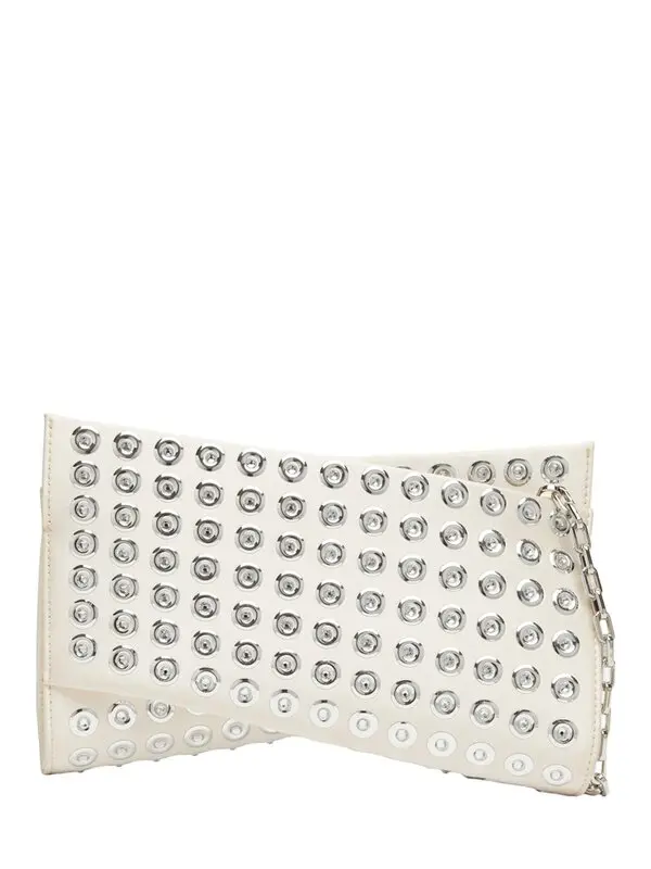 CHRISTIAN LOUBOUTIN Loubitwist Small Boum Mirror Clutch - Leche Silver
