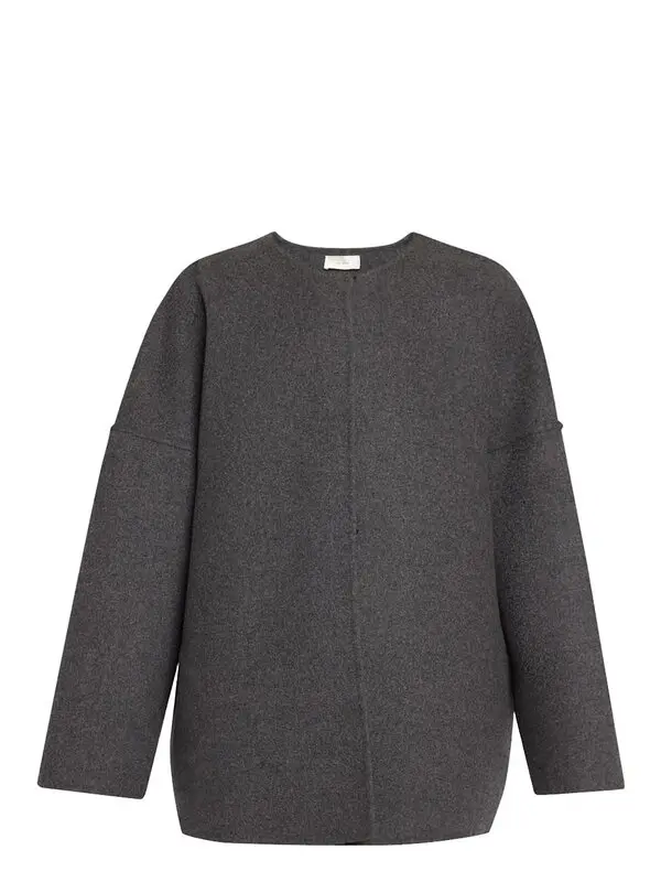 THE ROW Elke Brushed Cashmere Jacket - Grey Melange