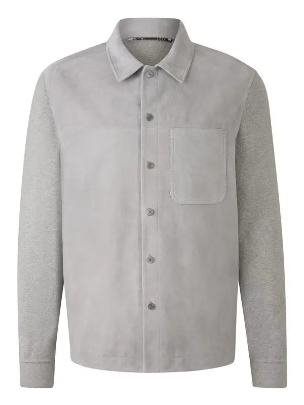 Bogner Henno Suede Knit Overshirt - Light Gray