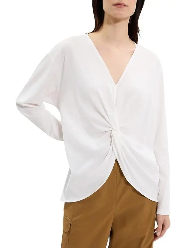 Theory Relaxed Twist Front Top - White
