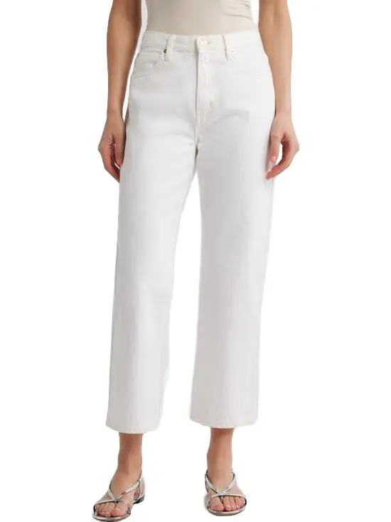 FRAME The Hang High Waist Ankle Straight Leg Jeans - Au Natural Clean