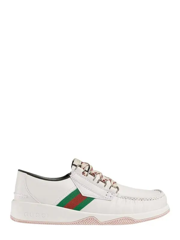 Gucci Leather Low Top Sneakers - White