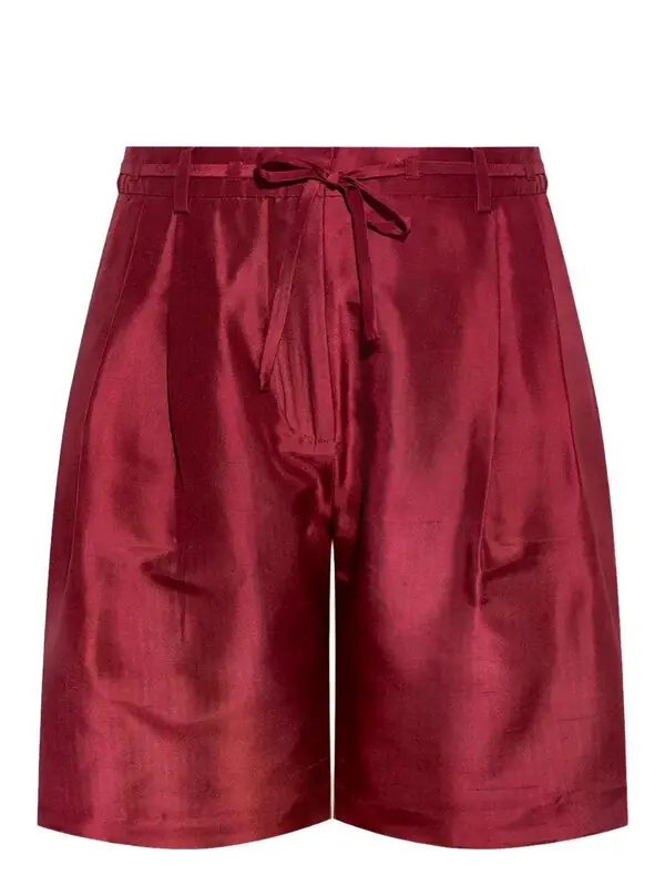 Munthe Satin Pleated Shorts - Red