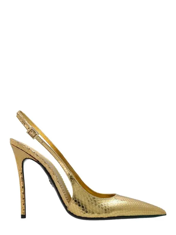 Dsquared2 Metallic Snakeskin Slingback Pumps - Gold