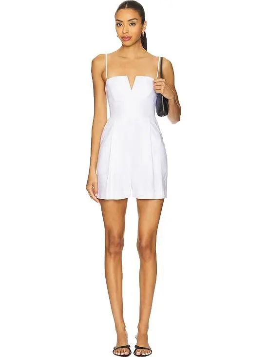 Susana Monaco Stretch Linen V Wire Romper - Sugar