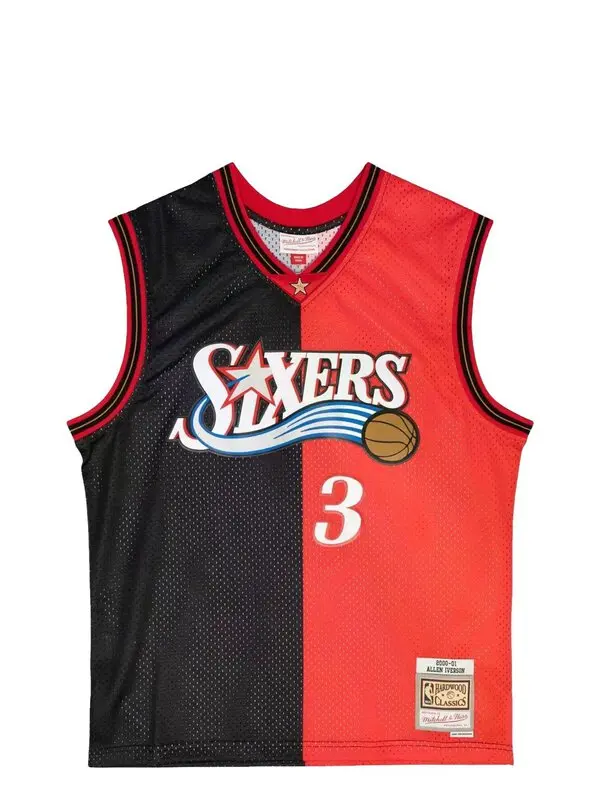 Mitchell & Ness X Nba Philadelphia 76ers 2000 Allen Iverson Split Swingman Tank Top - Black