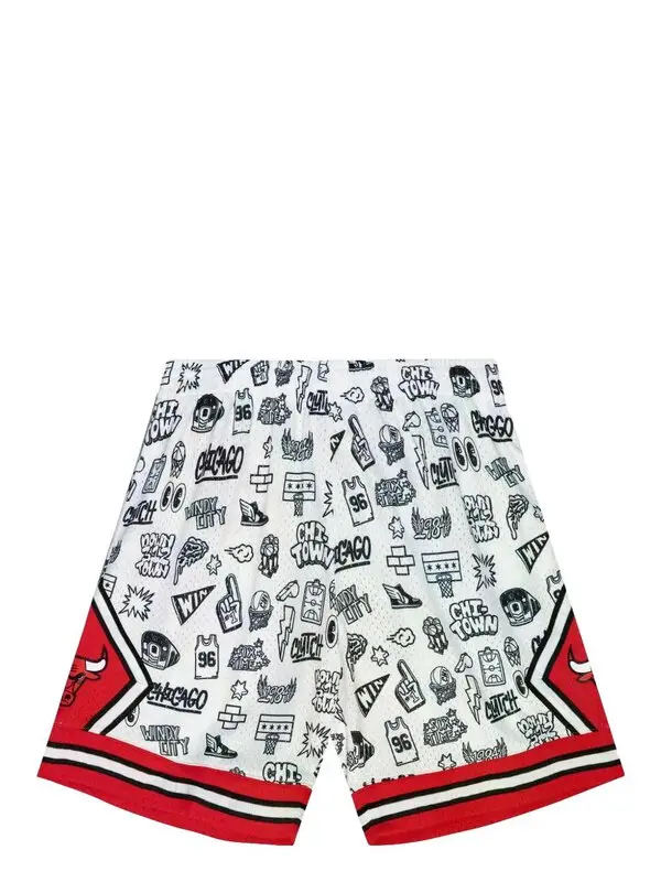 Mitchell & Ness X Nba Chicago Bulls 1997 Doodle Swingman Shorts - White