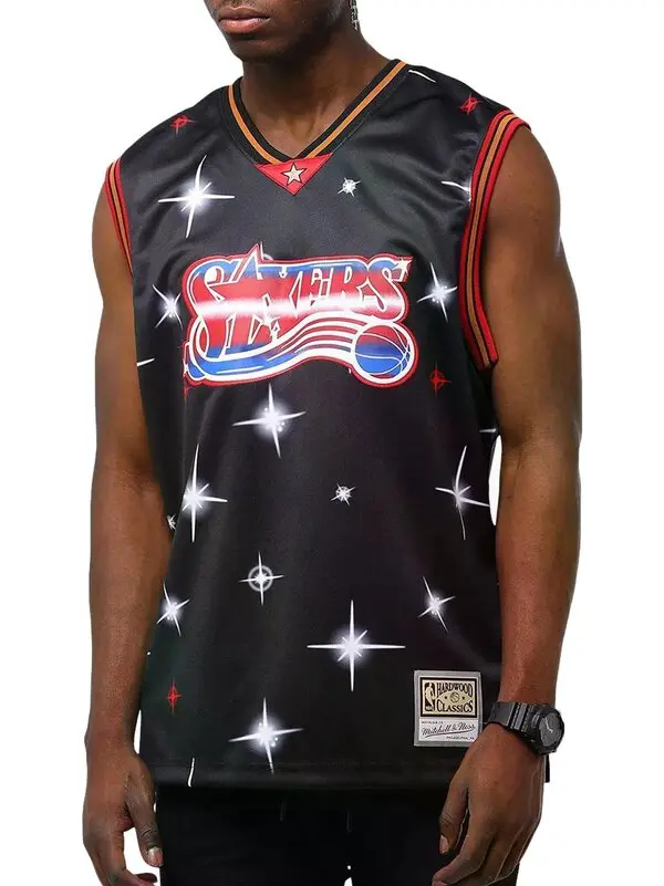 Mitchell & Ness Nba Philadelphia 76ers Airbrush Tank Top - Black