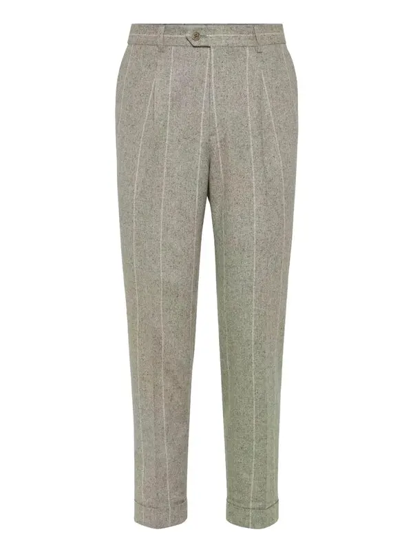 Brunello Cucinelli Striped Trousers - Neutrals