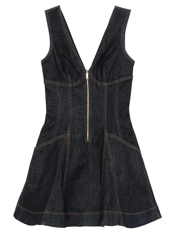 SELF-PORTRAIT Indigo Denim Mini Dress - Blue