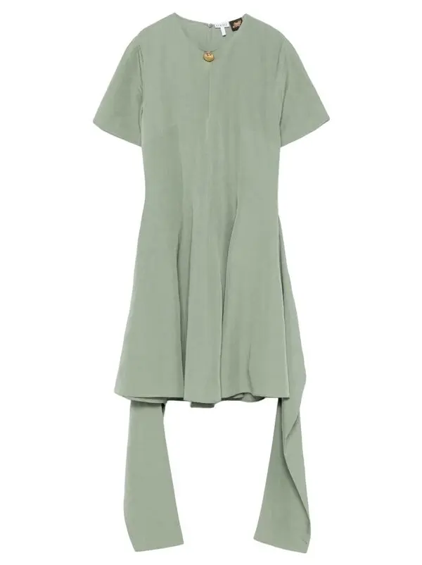 LOEWE X PAULA'S IBIZA Pebble Linen Blend Short Dress - Green