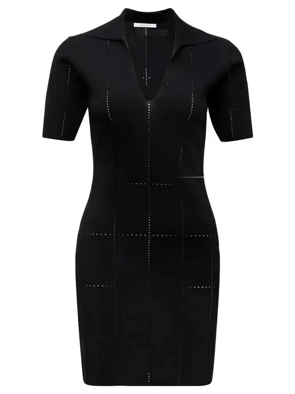 Max Mara Perforated Mini Dress - Black