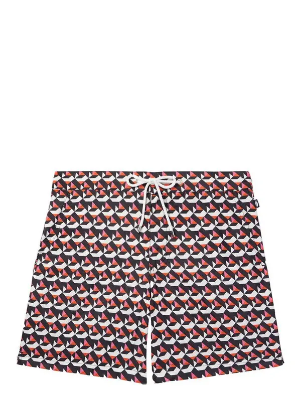 Richard James Straight-leg Mid-length Printed Swim Shorts - Brown