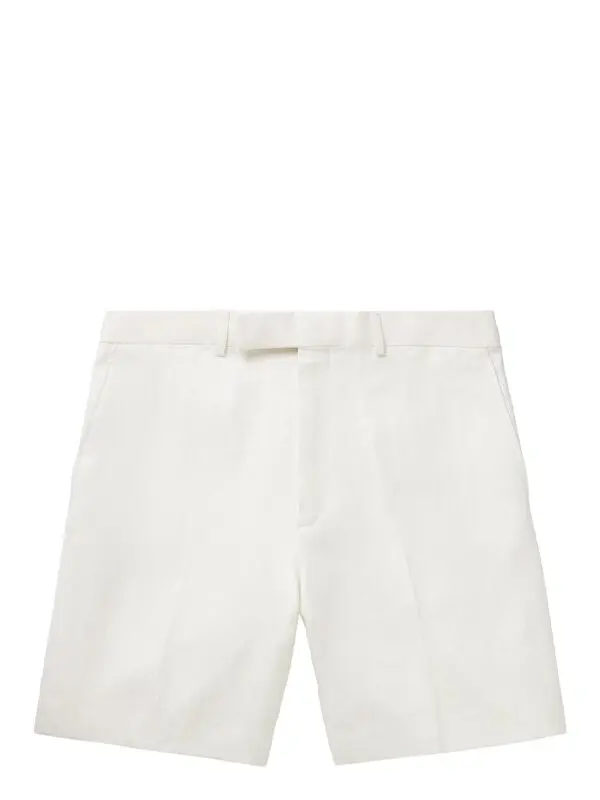 Kingsman Straight-leg Linen-twill Shorts - White