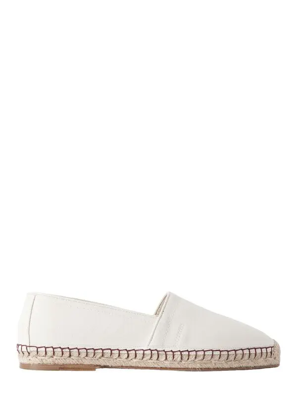 Brunello Cucinelli Leather-trimmed Canvas Espadrilles - Neutrals