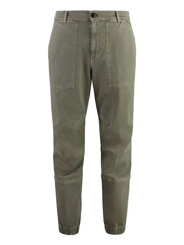 DONDUP Cotton Cargo Trousers - Green